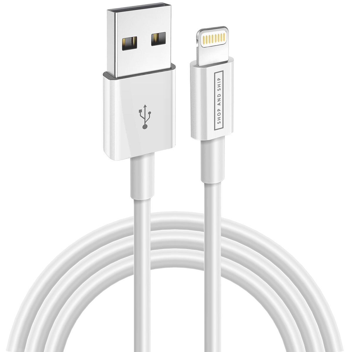 Shop and Ship USB To Lightning Cable (1m) MFI Certified - White ...
