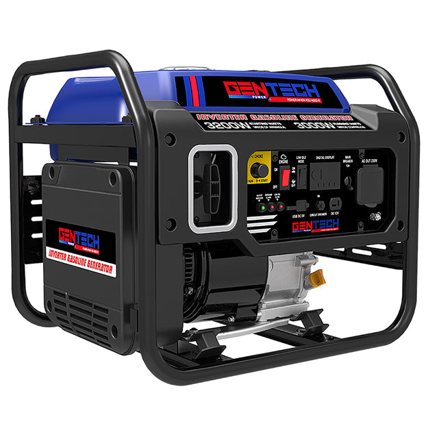 Gentech 3.2kVA Recoil Start Pure Sine Wave Inverter Generator - Blue ...